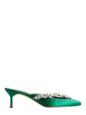 BALENCIAGA X MANOLO BLAHNIK Embellished Mule - Grass Green