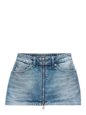 Alexander Wang Zip-front Denim Mini Skirt - Blue