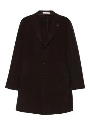 Tagliatore Long-sleeved Coat - Dark Brown