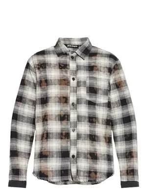 PALM ANGELS Palm Angels Checked Frayed Edge Shirt
