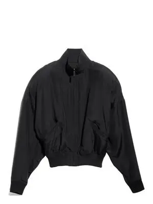 Gucci Zip-up Poplin Jacket With Stand Collar And Ribbed Trim - Black