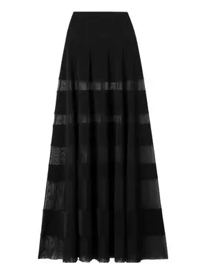 Norma Kamali Spliced Flared Maxi Skirt - Black