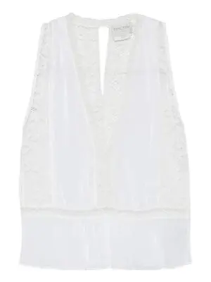 FORTE_FORTE Forte Forte Sleeveless Lace Trim Vest