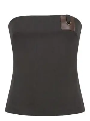 Paloma Wool Sleeveless Strapless Top With Adjustable Buckles - Black
