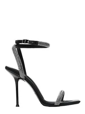 Alexander Wang Julie Crystal Embellished Ankle Strap Sandals - Black/silver