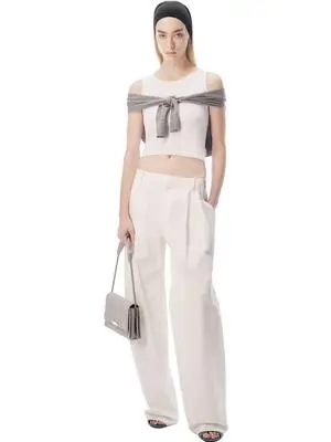 Alexander Wang Mid-rise Tailored Wide-leg Pants - Paper White