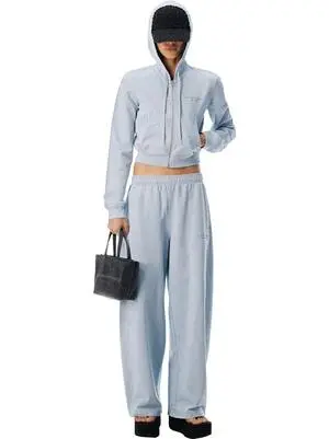 Alexander Wang Crystal Hotfix Mid-rise Relaxed Sweatpant - Washed Sky