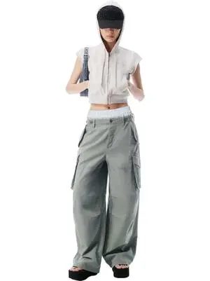 Alexander Wang Boxer Waist Cargo Pants - Washed Green Bay