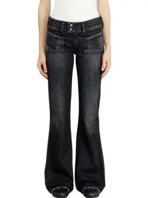 DIESEL® Diesel Bootcut Jeans With Low Waist And Zip Fly Black