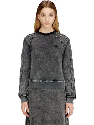 DIESEL® Sweatshirt With Oval D Embroidery And Band Detailing - Grey