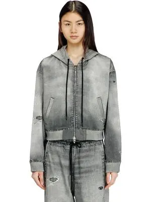 DIESEL® Zip-up Hoodie In Trompe L'oeil Jogg Jeans - Grey