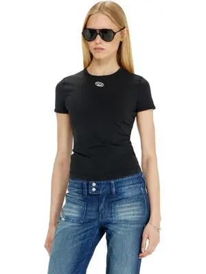 DIESEL® Diesel Slim Fit Cotton-Elastane T-Shirt With Injected Oval D Logo