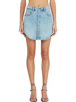DIESEL® Denim Button-front Miniskirt - Blue