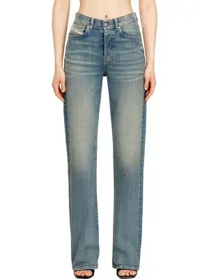 DIESEL® D-sent High Waist Straight Leg Jeans - Blue