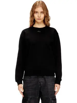 DIESEL® Cotton Sweatshirt With Oval D Embroidery - Black