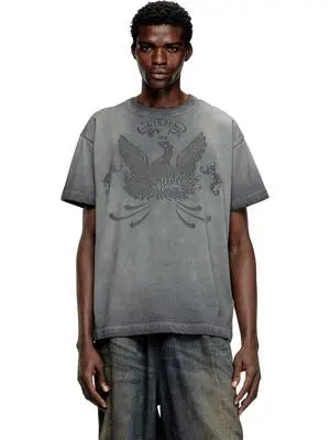 DIESEL® T-shirt With Phoenix Devoré