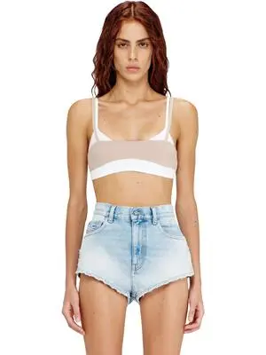 DIESEL® Layered Bra Top In Ribbed Knit - Multicolor