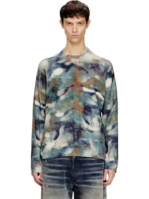DIESEL® Sponge-yarn Jumper With Abstract Print - Multicolor