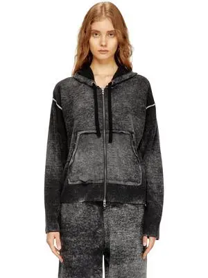 DIESEL® Reverse-print Wool Hooded Cardigan - Multicolor