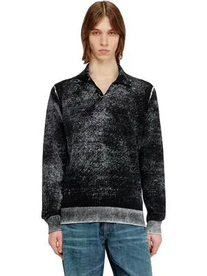 DIESEL® Polo Jumper With Faded Reverse Print - Multicolor