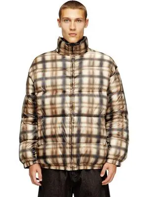 DIESEL® Reversible Padded Bomber Jacket - Multicolor