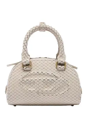 DIESEL® 1dr Dome Mini Bowling Bag In Snake-effect Leather - Beige