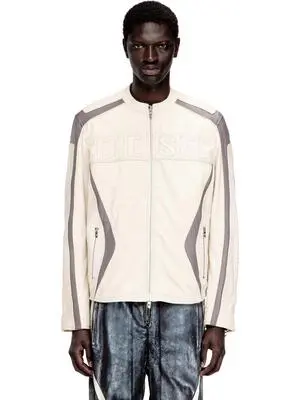 DIESEL® Color-block Leather Biker Jacket - Multicolor