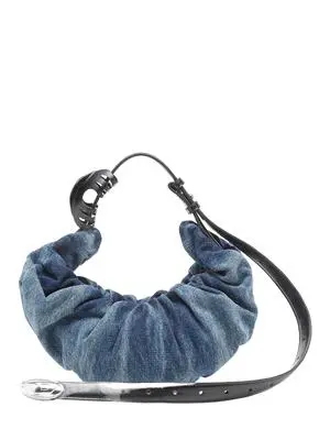 DIESEL® Grab-d" Scrunched Denim Hobo Bag - Blue