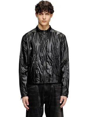 DIESEL® Shiny Ripstop Biker Jacket - Black