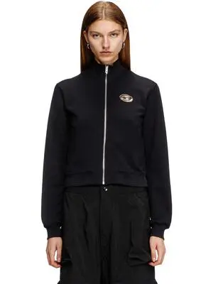 DIESEL® Cut-out Logo Zip-up Sweatshirt - Black