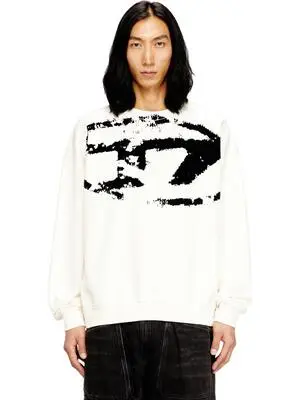 DIESEL® Distressed Flocked Logo Sweatshirt - Multicolor