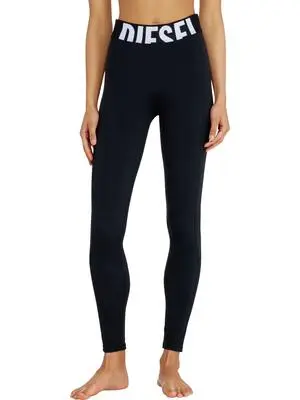 DIESEL® Microfibre Leggings With Cut-off Logo