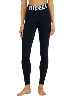 DIESEL® Microfibre Leggings With Cut-off Logo