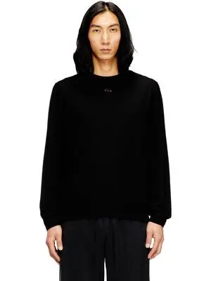 DIESEL® Wool Jumper With Cut-out Logo - Black