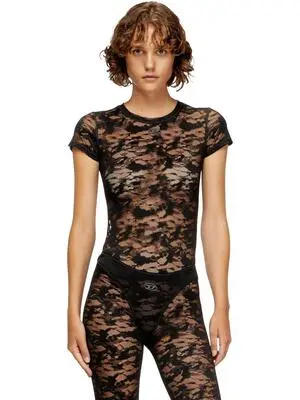 DIESEL® Camouflage Lace T-shirt - Black