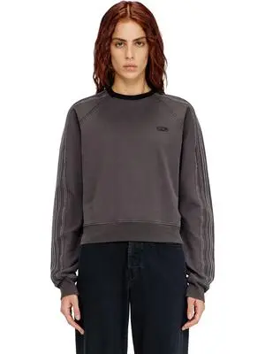 DIESEL® Sweatshirt With Contrast Stitching And Oval D Embroidery - Grey