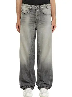 DIESEL® Relaxed Fit Low Waist Wide Leg Jeans - Grey