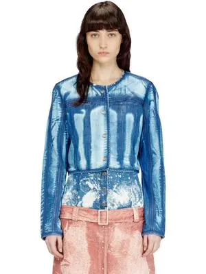 DIESEL® X-ray Lyocell Denim Cropped Jacket - Blue