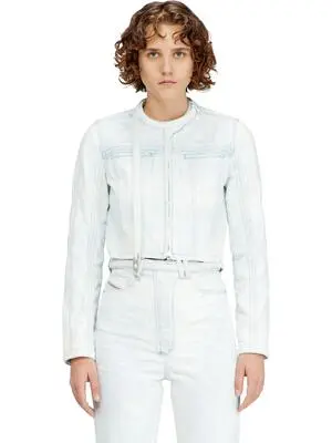 DIESEL® Satin Denim Cropped Racer Jacket - Blue