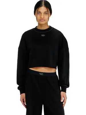 DIESEL® Diesel Cropped Top In Light Stretch Scuba Black