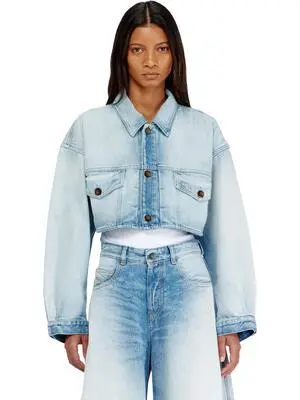 DIESEL® Cropped Trucker Jacket - Blue