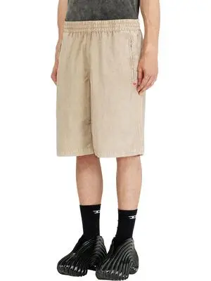 DIESEL® Treated Nylon Shorts With Drawstring Waist - Beige