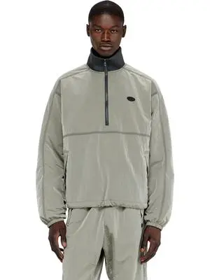 DIESEL® Nylon Crinkle Effect Zip Jacket - Grey