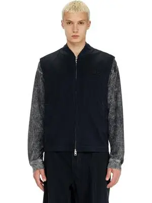 DIESEL® Cotton Ripstop Vest With Oval D Patch - Black