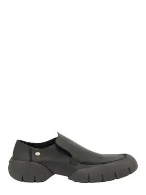 DIESEL® D-mathieu Brushed Leather Loafers With Rubber Sole - Black