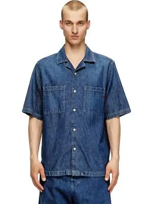 DIESEL® Bowling Shirt In Denim - Blue