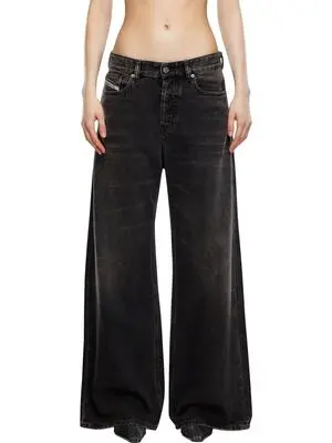 DIESEL® D-sire Relaxed Low Waist Wide Leg Jeans - Black