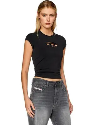 DIESEL® T-shirt With Oval D Logo Detail - Black