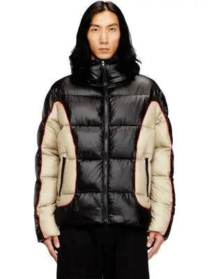 DIESEL® Hooded Puffer Jacket In Shiny Ripstop - Multicolor