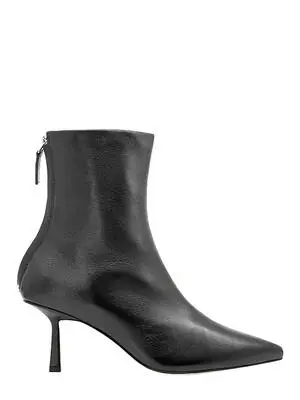 Studio Amelia Petra Leather Ankle Boots - Black
